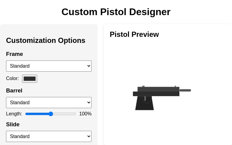 Custom Pistol Designer ― Perchance Generator