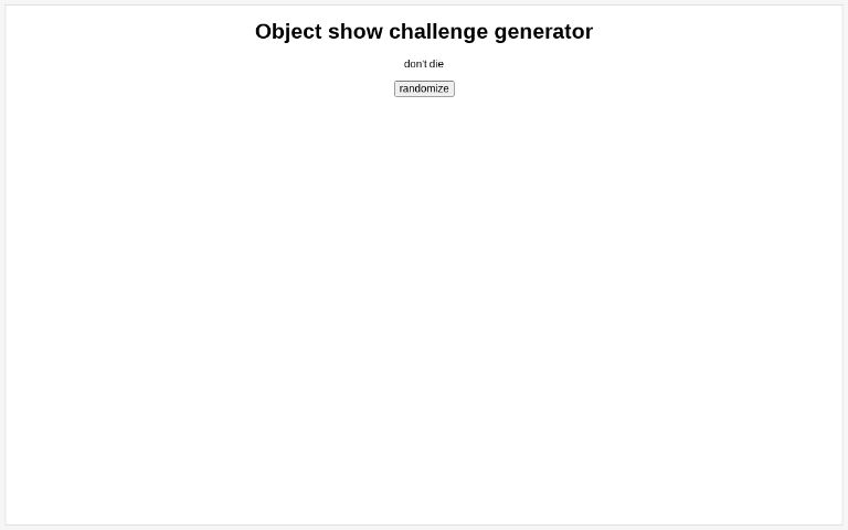Object show challenge generator