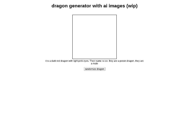 dragon generator with ai images (wip)