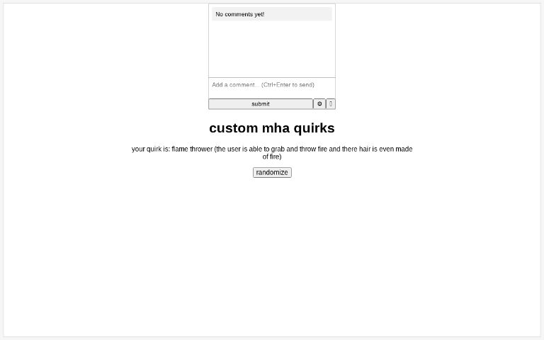 custom mha quirks ― Perchance Generator