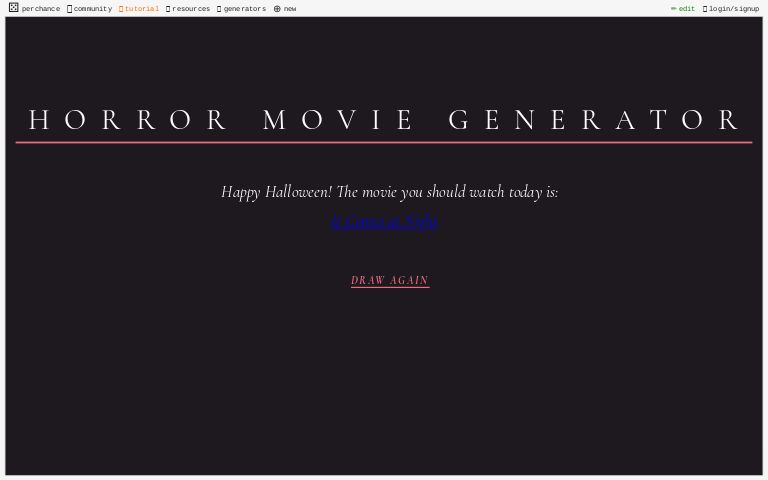 HORROR MOVIE GENERATOR