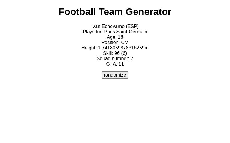 Football Team Generator