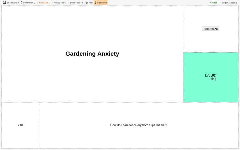 Gardening Anxiety ― Perchance Generator