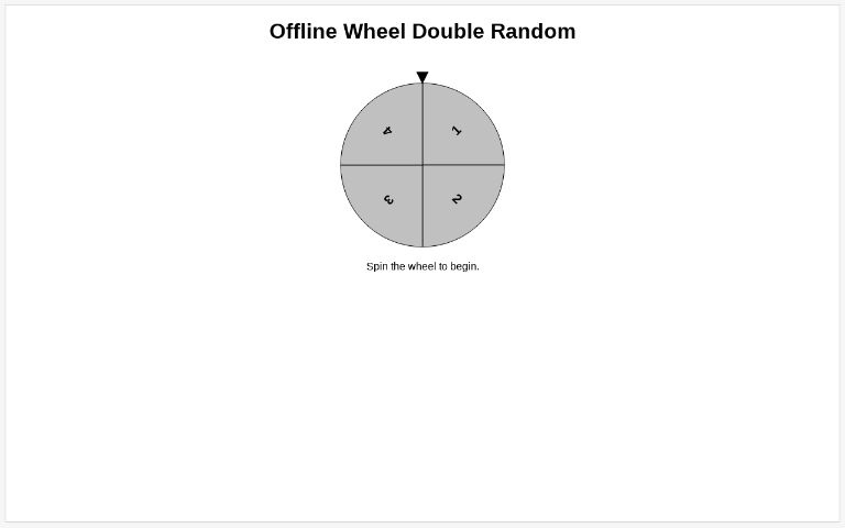 Offline Wheel Double Random ― Perchance Generator