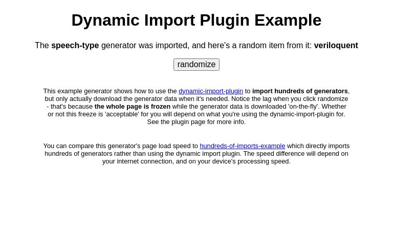 Dynamic Import Plugin Example