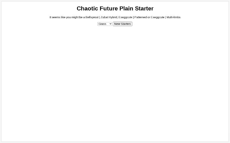 Chaotic Future Plain Starter ― Perchance Generator