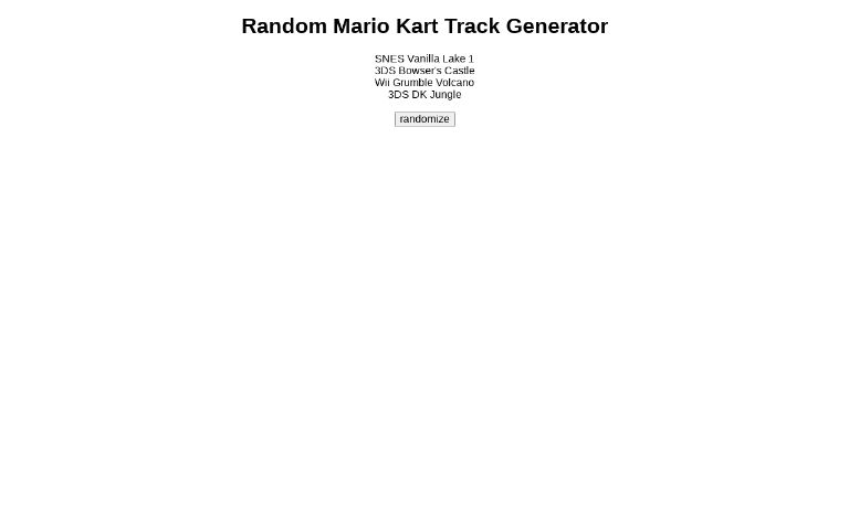 Random Mario Kart Track Generator