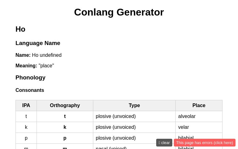 Conlang Generator