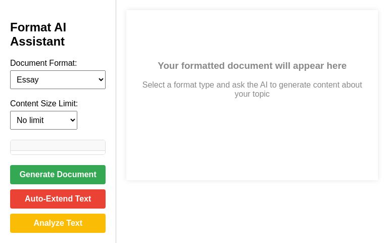 Format AI Assistant ― Perchance Generator