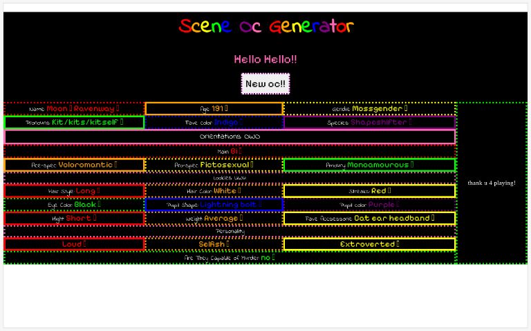Scene Oc Generator