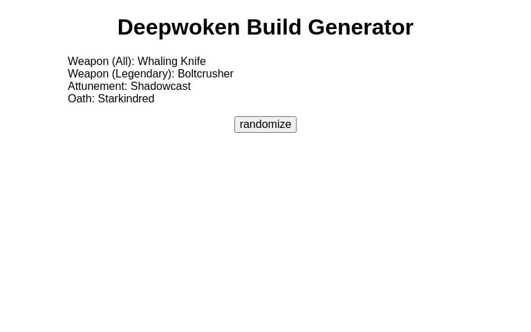 Deepwoken Build Generator