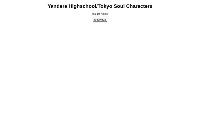 Yandere Highschool/Tokyo Soul Characters ― Perchance Generator