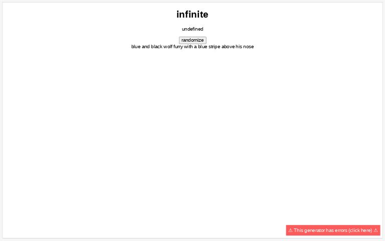 infinite ― Perchance Generator