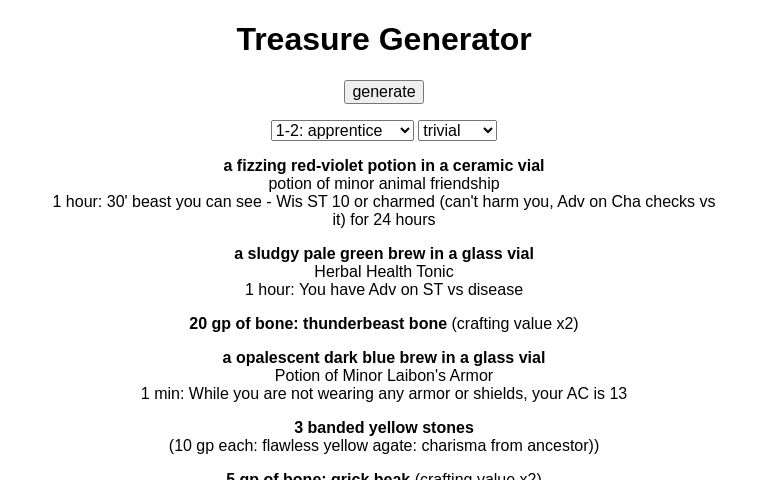 Treasure Generator
