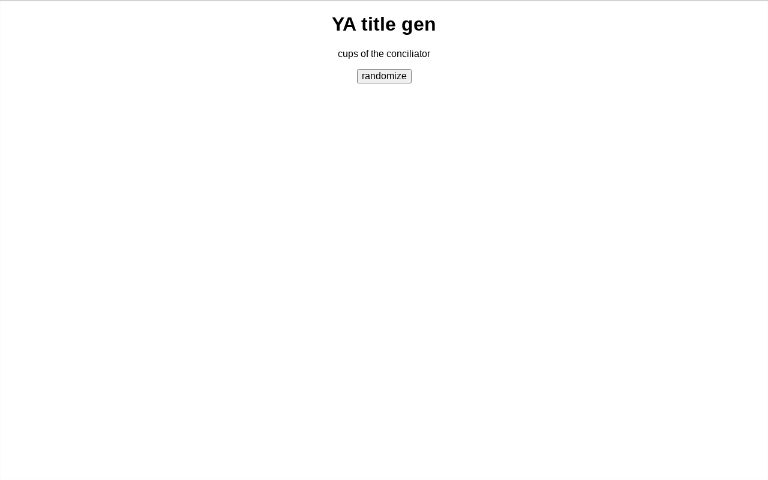 YA title gen ― Perchance Generator