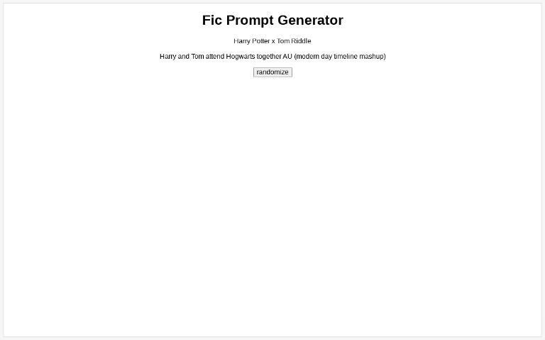 Fic Prompt Generator