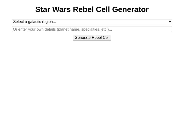 Star Wars Rebel Cell Generator
