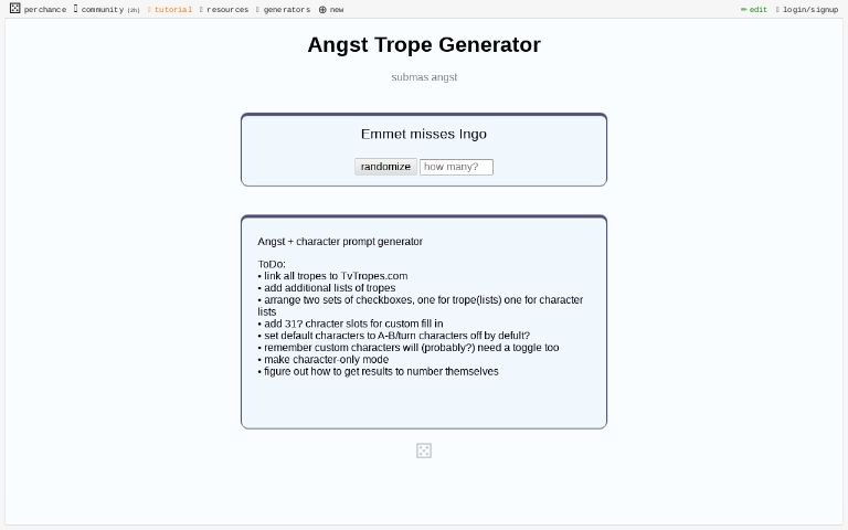 Angst Trope Generator