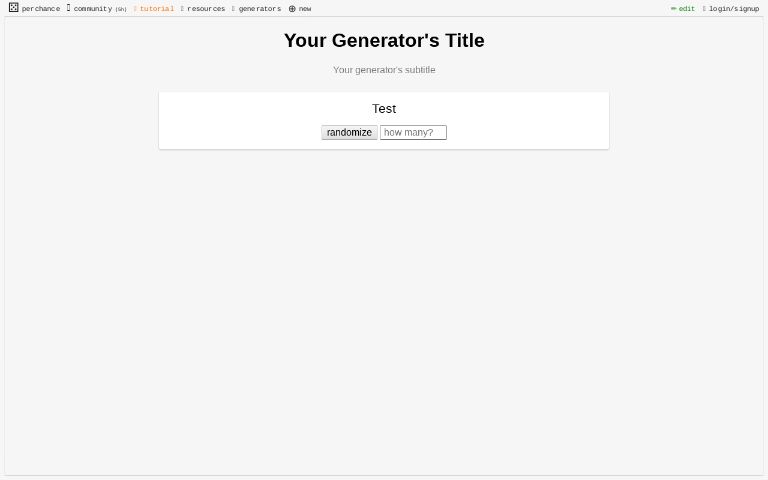 Basic Template ― Perchance Generator