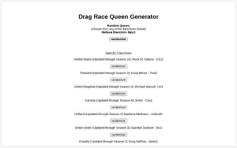 Drag Race Queen Generator