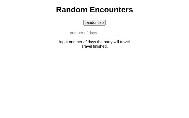 Random Encounters ― Perchance Generator