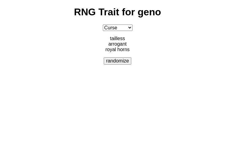 RNG Trait for geno ― Perchance Generator