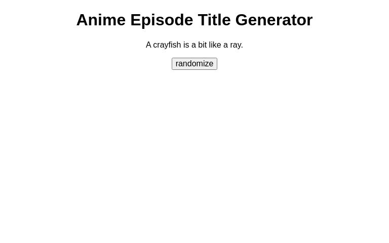 Anime Episode Title Generator