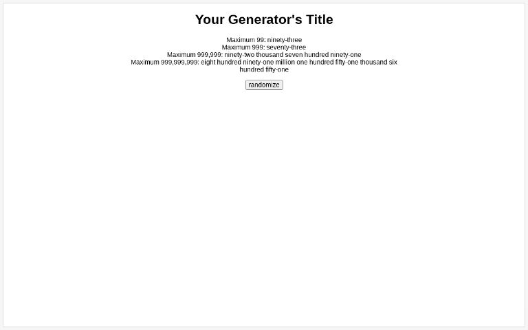 Minimal ― Perchance Generator