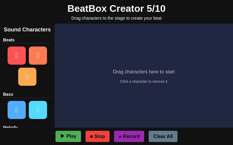 BeatBox Creator 5/10 ― Perchance Generator