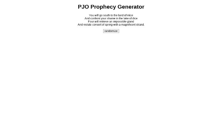 PJO Prophecy Generator