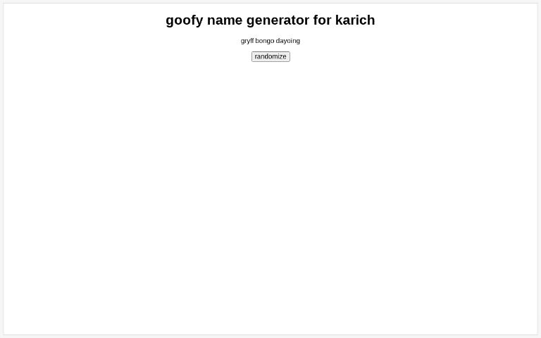 goofy name generator for karich