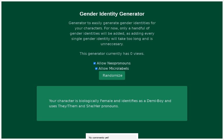 Gender Identity Generator