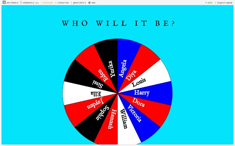 Who will it be? ― Perchance Generator