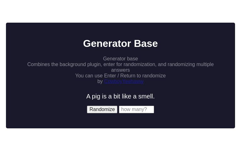 Generator Base