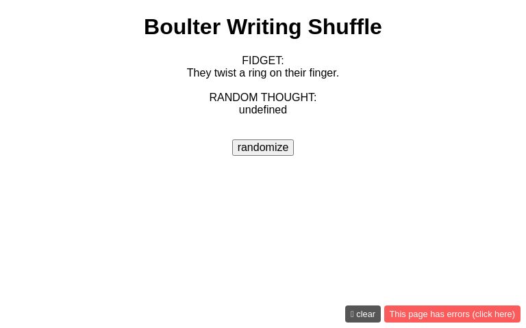 Boulter Writing Shuffle ― Perchance Generator
