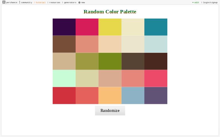 Random Color Palette ― Perchance Generator