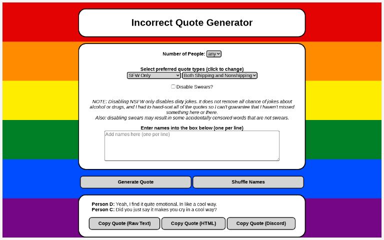 Incorrect Quote Generator ― Perchance