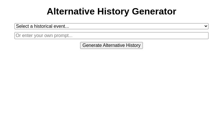 Alternative History Generator