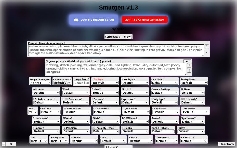 Smutgen v1.3 ― Perchance Generator