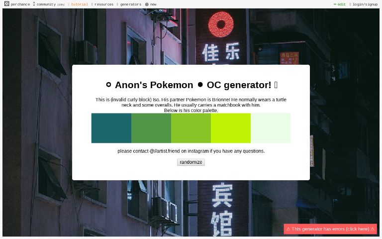 ⚪ Anon's Pokemon ⚫ OC generator! 🔴