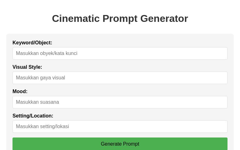 Cinematic Prompt Generator