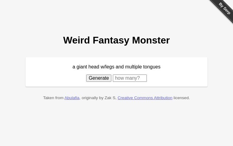Weird Fantasy Monster ― Perchance Generator