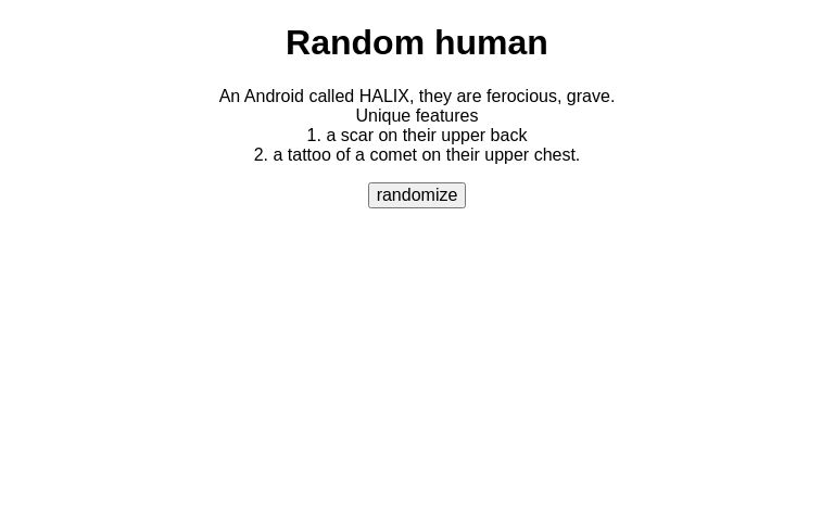 Random human ― Perchance Generator