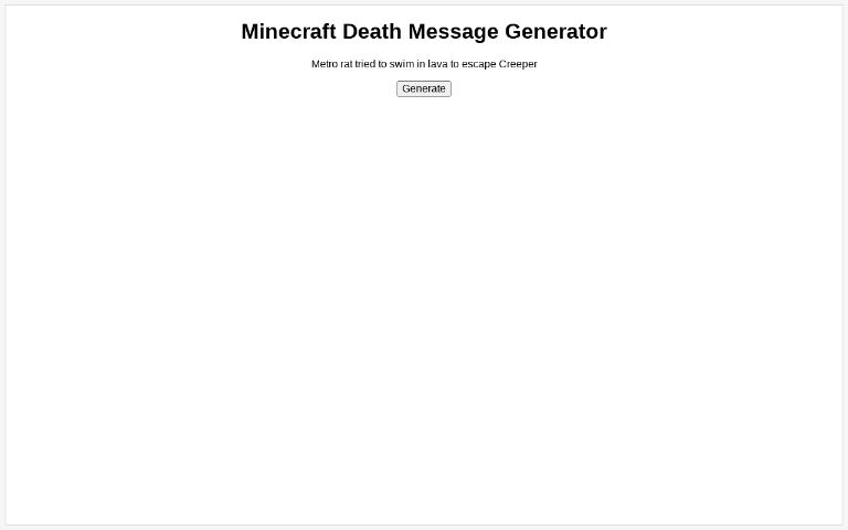 Minecraft Death Message Generator