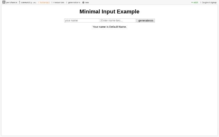 Minimal Input Example ― Perchance Generator