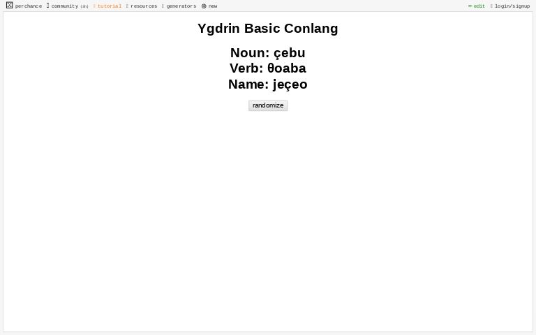 Ygdrin Basic Conlang ― Perchance Generator