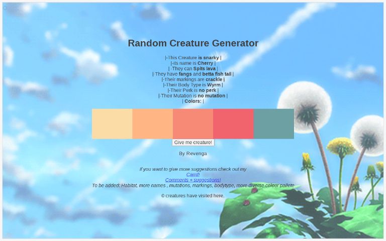 Random Creature Generator