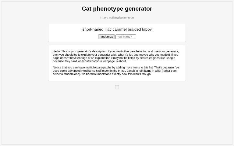 Cat phenotype generator