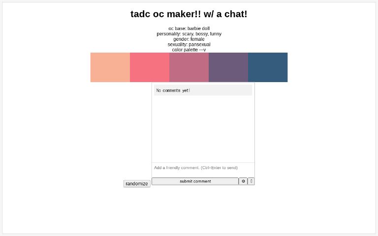 tadc oc maker!! w/ a chat!