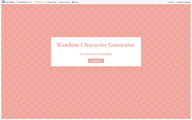 Random Character Generator